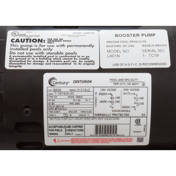 Pentair Sta-Rite 0.75 HP [13.0A] [1S] Booster Pump (LA01N)