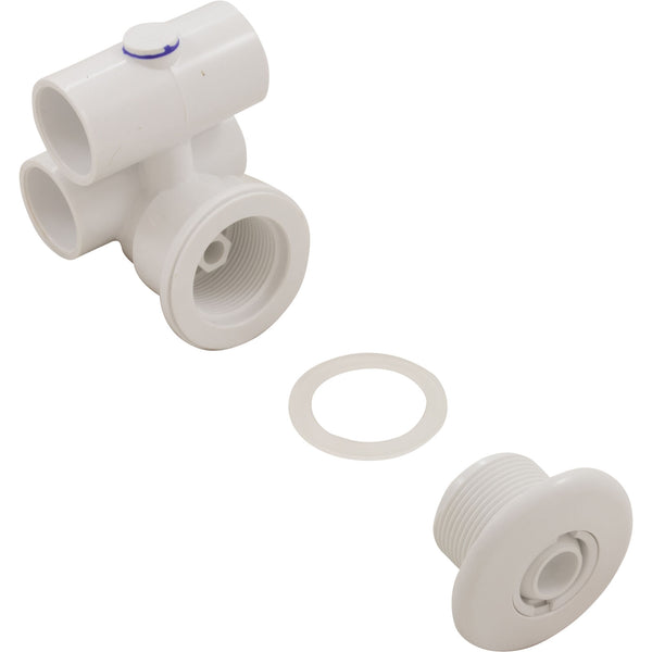 Balboa 1" x 1" Micro Jet Body Complete W/Fitting [White] (10-5200WHT)