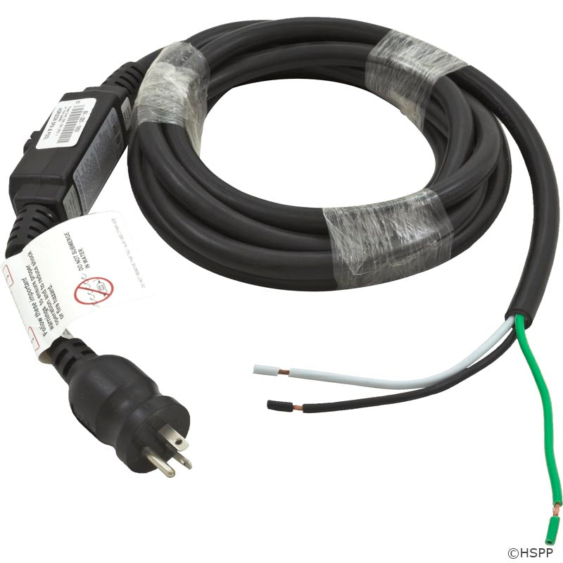 Hydro-Quip GFCI 20 Amp Power Cord [For 120V Installs] [15' Cord] (30-0